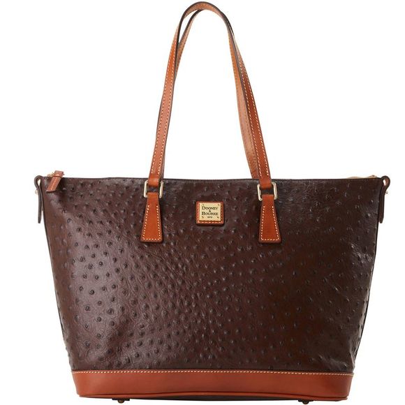 Dooney & Bourke | Bags | Dooney Bourke Ostrich Tote Brown Tmoro | Poshmark